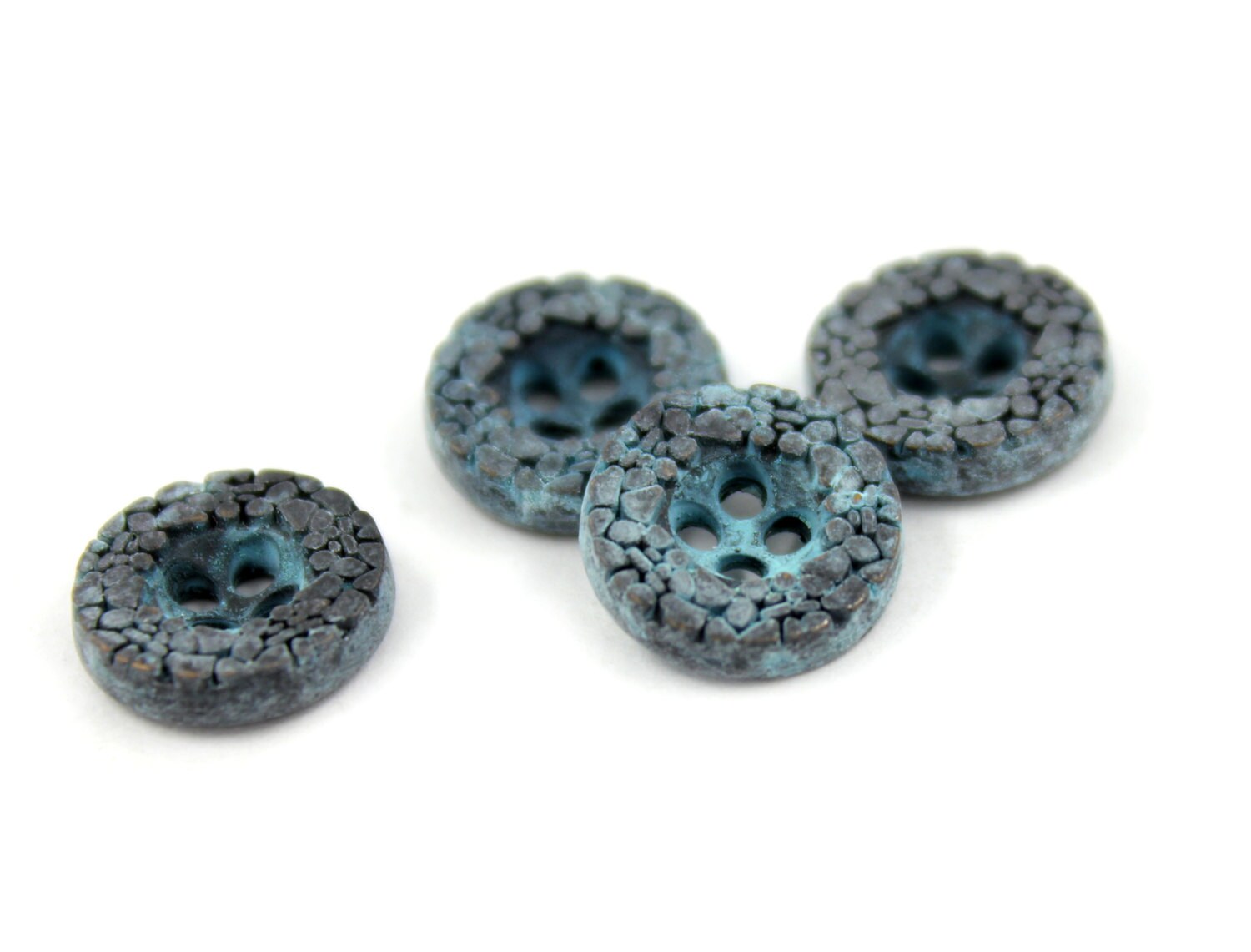 Metal Buttons Blue Rust Stone Texture Metal Hole Buttons - Etsy