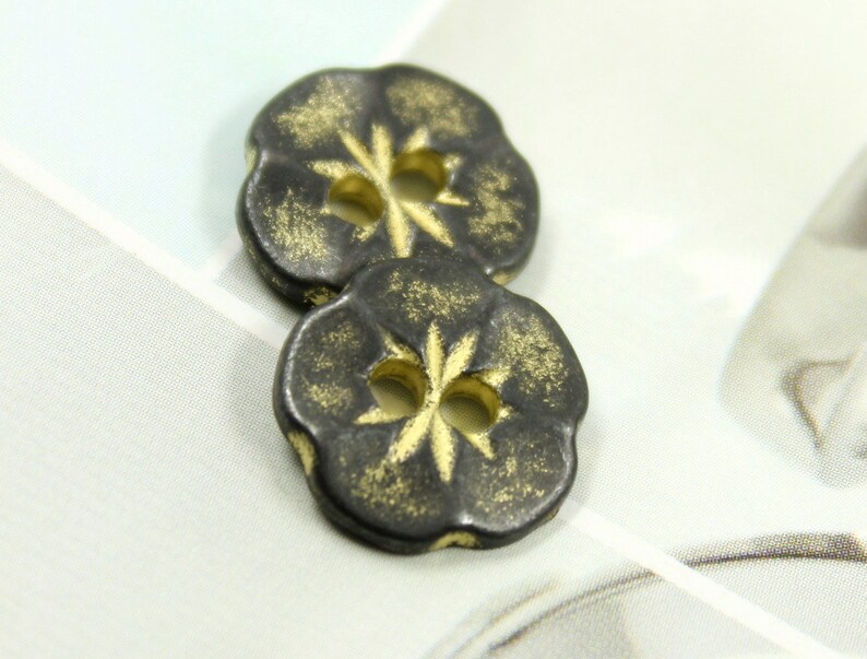 Metal Buttons Flower Metal Buttons Wear and Tear Yellow | Etsy