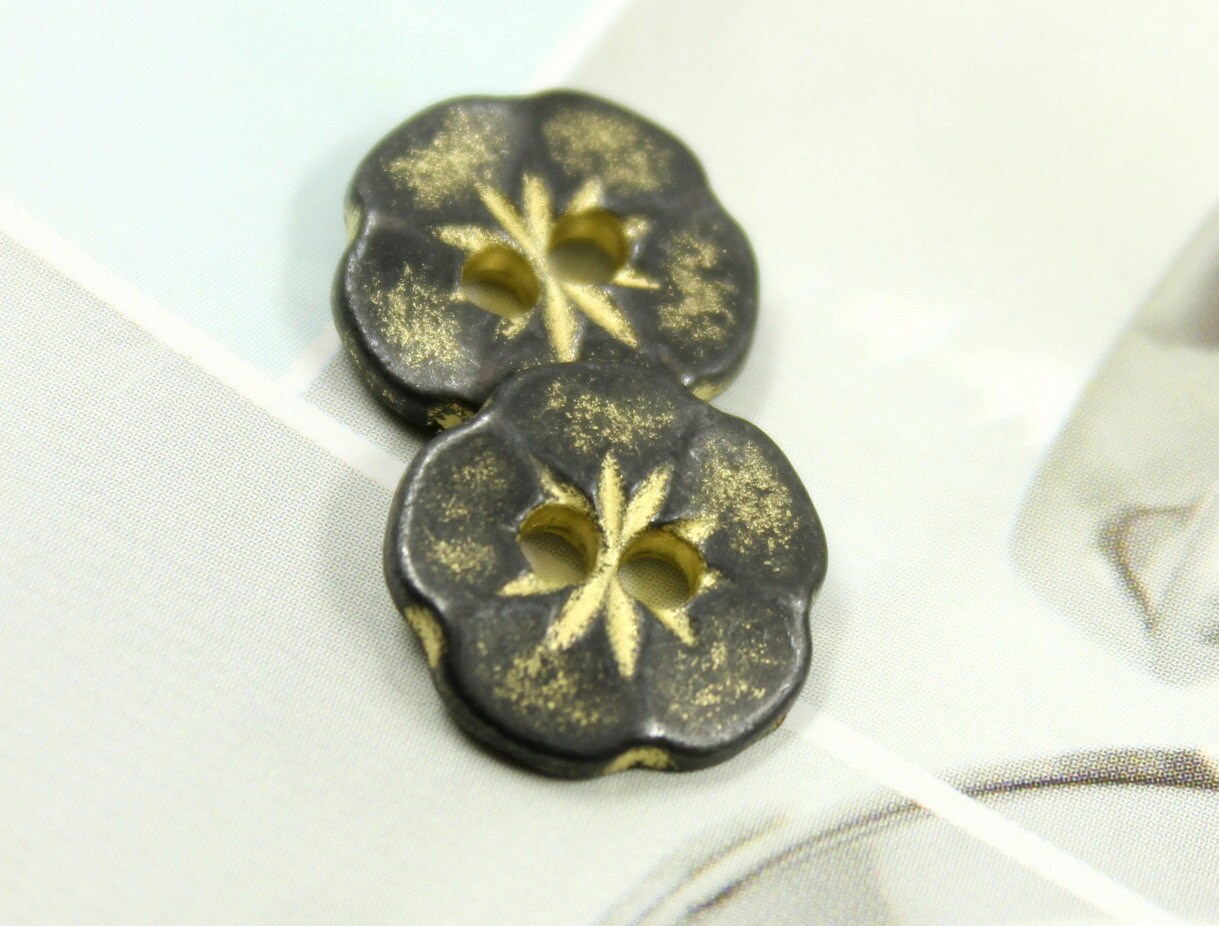 Metal Buttons Flower Metal Buttons Wear and Tear Yellow | Etsy