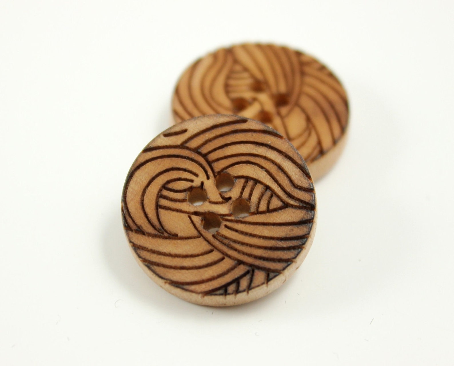 Wooden Buttons Original Wood Buttons With Pyrography Carving - Etsy