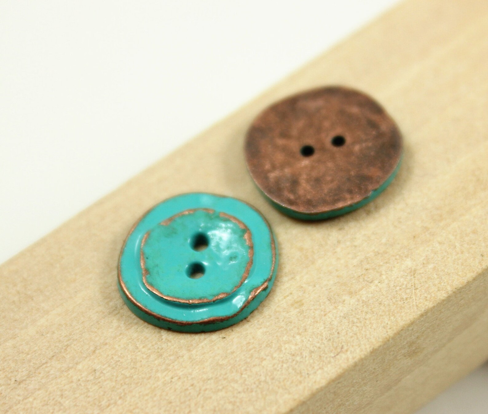 10 Greenish Blue Metal Buttons 2 Holes 0.47 Inch - Etsy