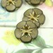 Metal Buttons - Flower Metal Buttons , Gunmetal Yellow Color , 2 Holes ...
