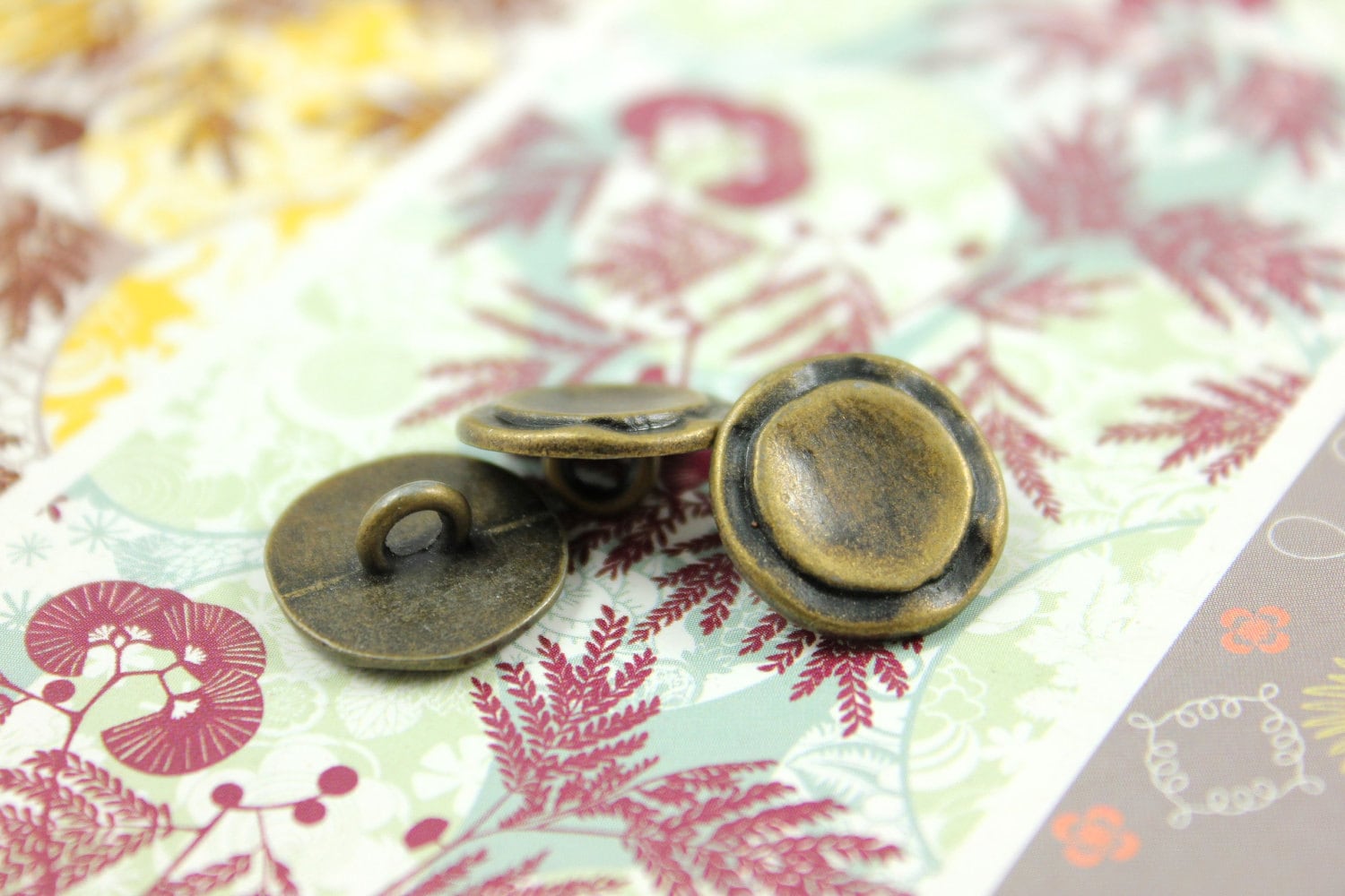 Metal Buttons Double Circles Metal Buttons Antique Brass - Etsy