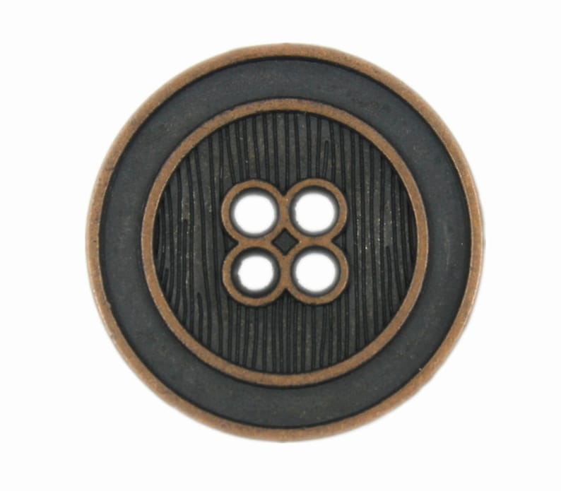 Parallel Lines Metal Buttons Antique Copper Color 4 Holes | Etsy