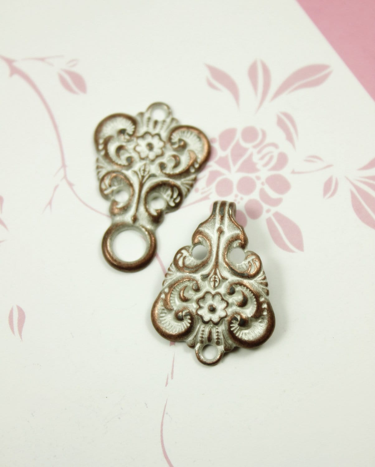 Cloak Clasp Fasteners Silvery White and Patina Color - Etsy