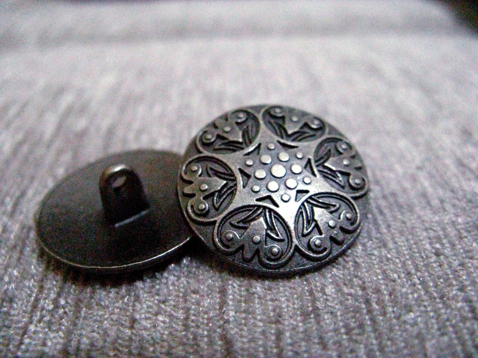 Metal Buttons Carved Floret Metal Buttons Gray Silver - Etsy
