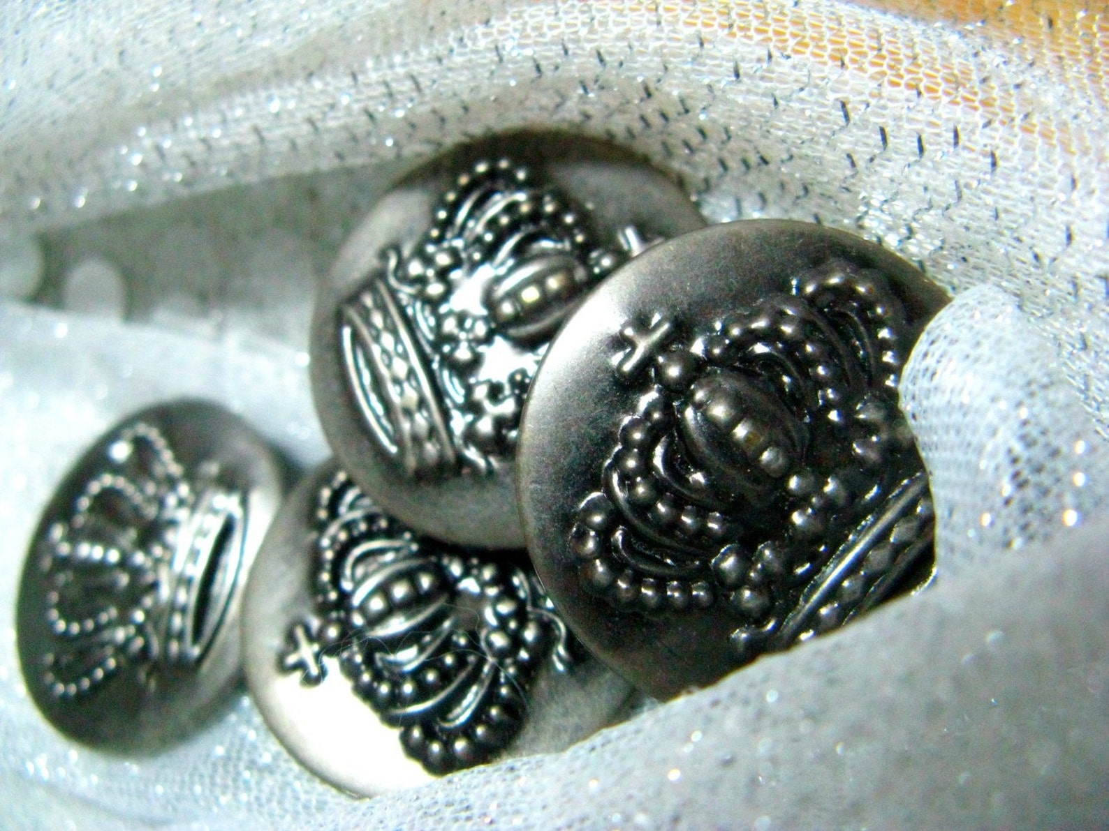 Metal Buttons - CROWN Metal Buttons , Gunmetal Color , Shank , 0.79 ...