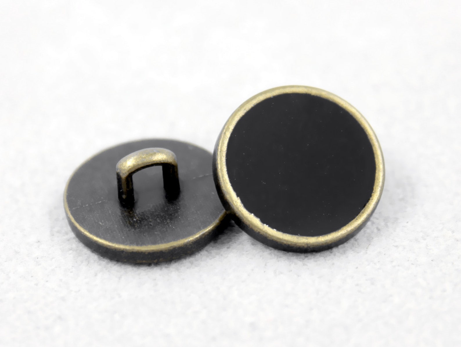 Metal Buttons Antique Brass Black Enamel Metal Buttons - Etsy
