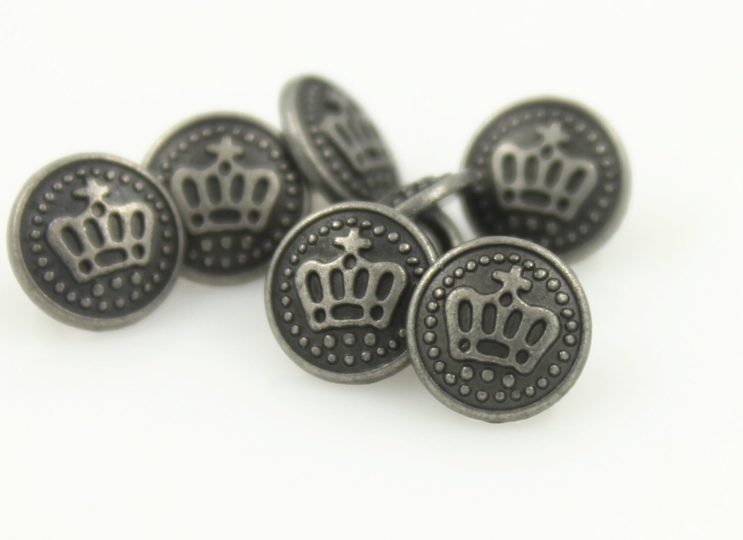 Metal Buttons Victorian Crown Metal Buttons Gray Silver | Etsy
