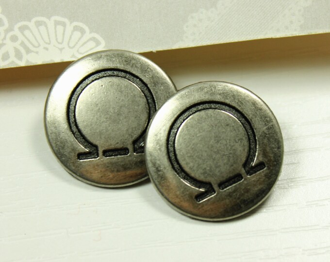 Metal Buttons - Omega Symbol Metal Buttons , Nickel Silver Color ...