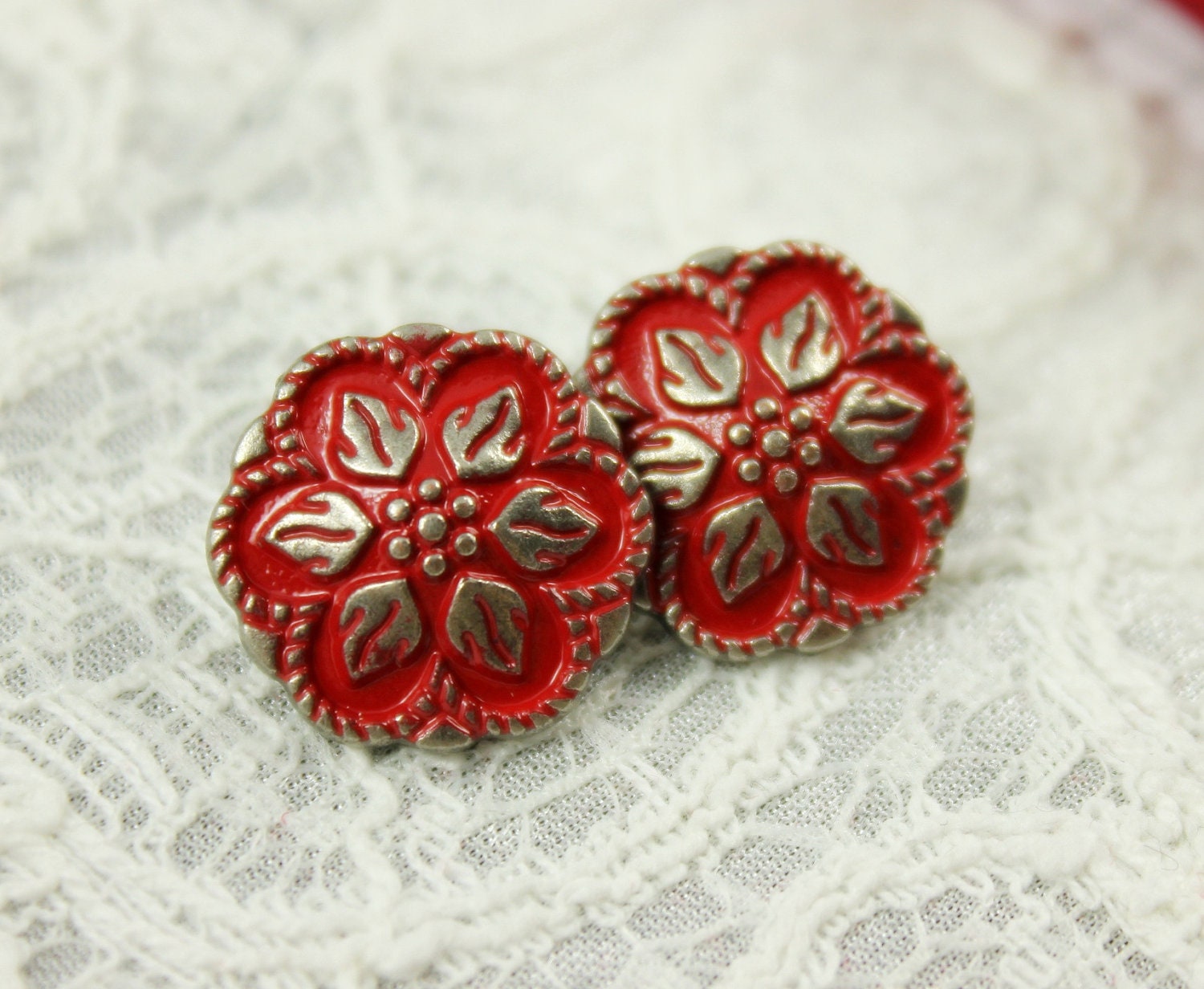 Wholesale Metal Buttons Lot 50 Retro Red Painting - Etsy