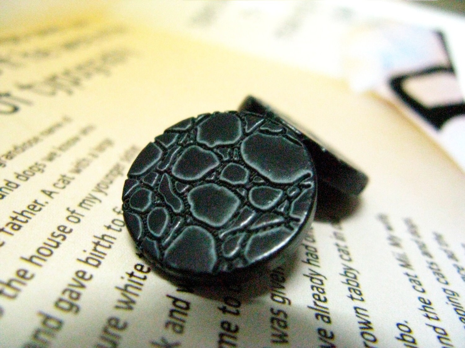 Black Wooden Buttons 10 Pieces of Stone Bump Texture Black - Etsy