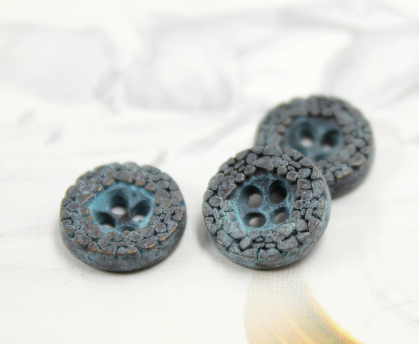 Metal Buttons Blue Rust Stone Texture Metal Hole Buttons - Etsy