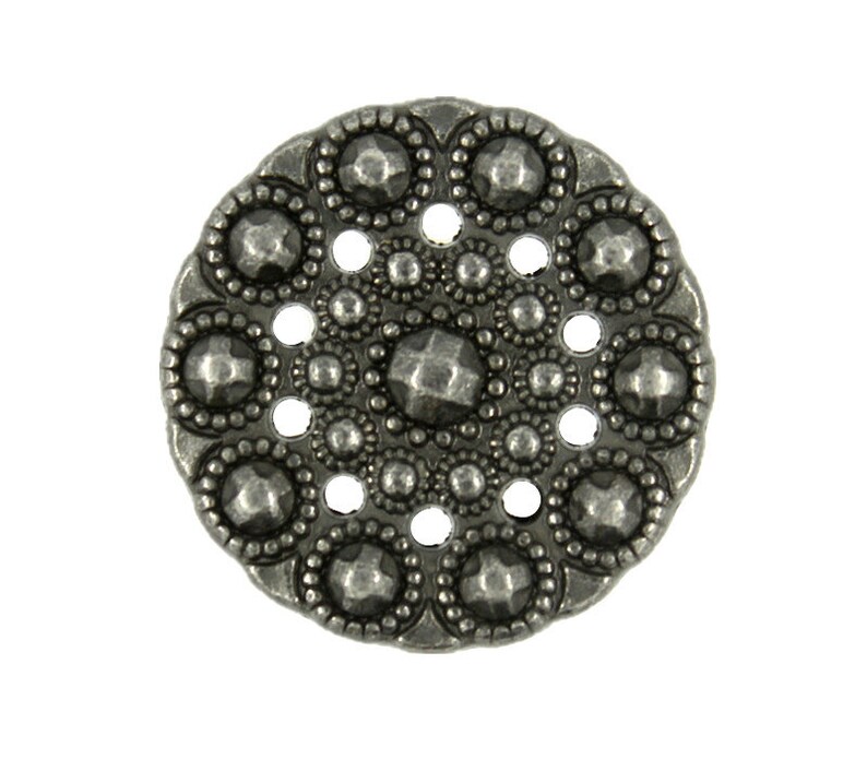 Metal Buttons Beads Flower Metal Buttons Gunmetal Color | Etsy