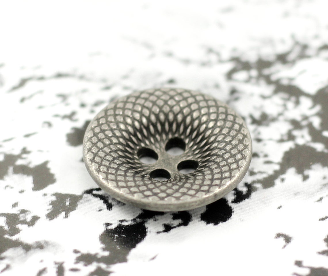 Interweave Pattern Antique Silver Concave Hole Buttons 4 - Etsy