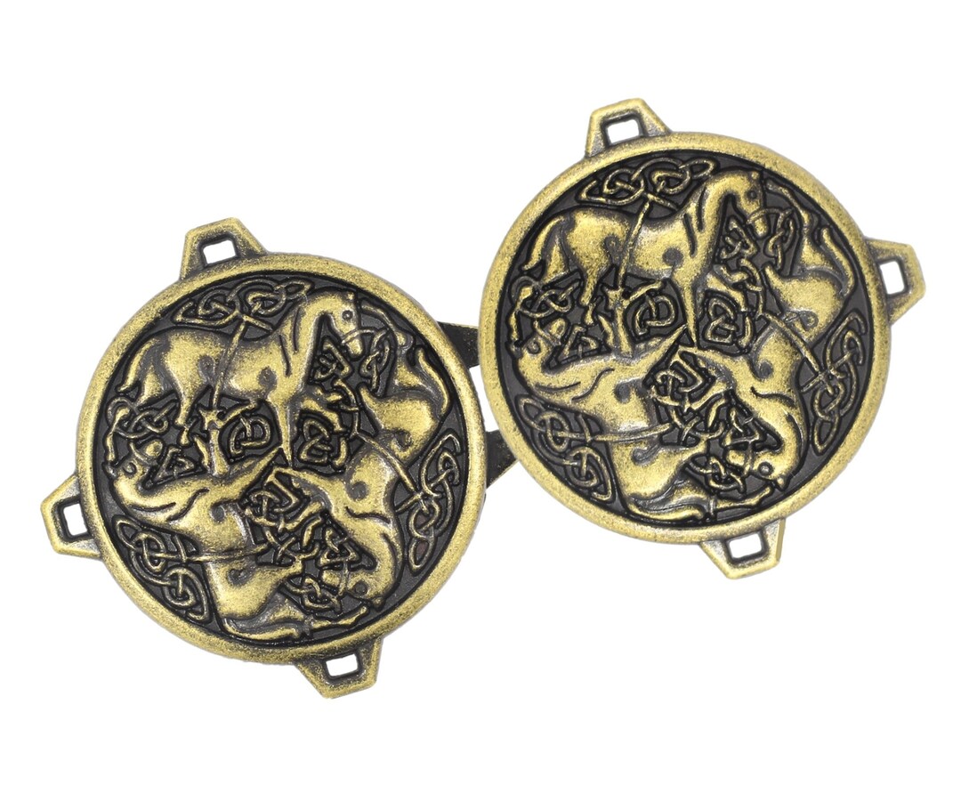 Celtic Horses Antique Brass Cloak Clasp Metal Fasteners. One Pair. - Etsy