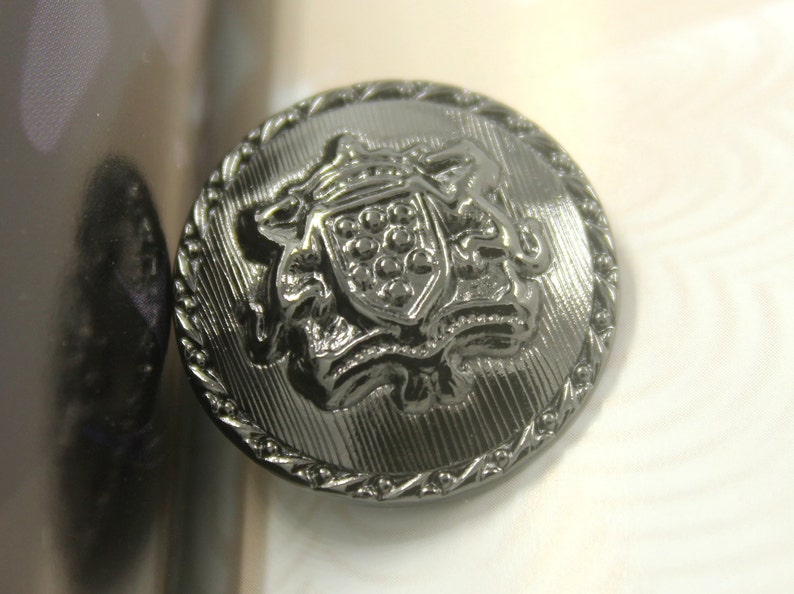 Metal Buttons Horse Crown Shield Metal Buttons Gunmetal | Etsy
