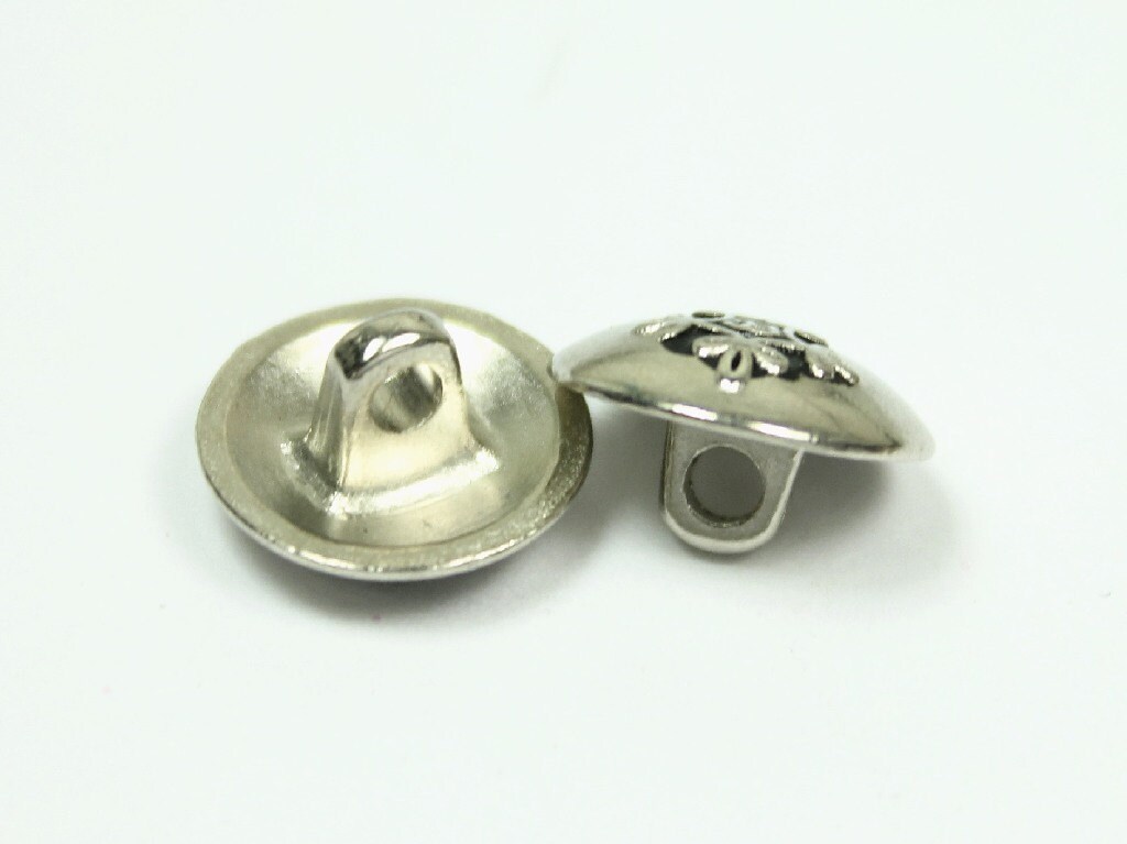 Metal Buttons Monogram Metal Buttons Silver Color Domed | Etsy