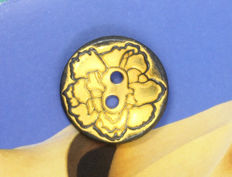 Metal Buttons Hibiscus Metal Buttons Gunmetal Yellow Color - Etsy