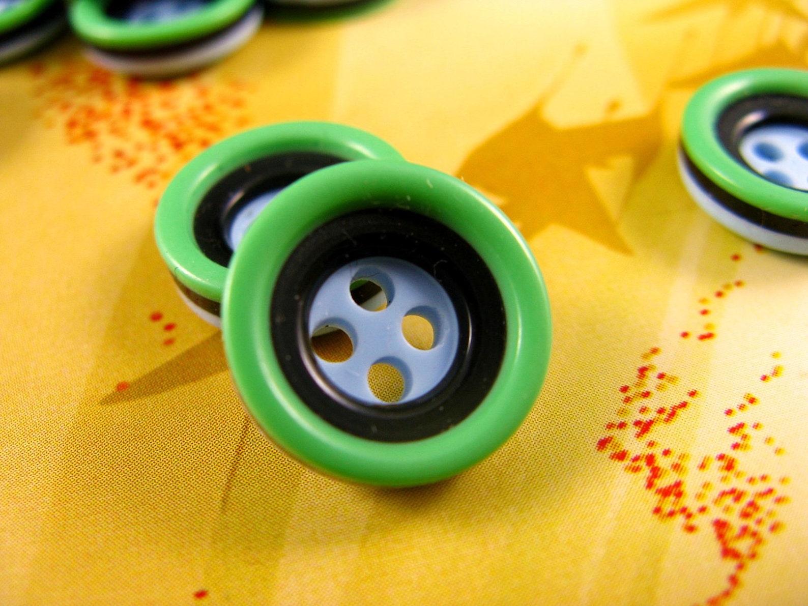 Cute Plastic Buttons Shades of Cyan Recessed Center Buttons. - Etsy