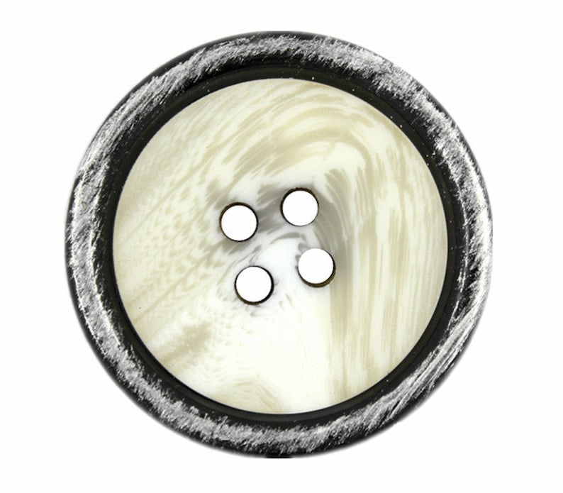 Resin Buttons - Beige Marble Pattern Brushed Black Edge Matte Finish ...