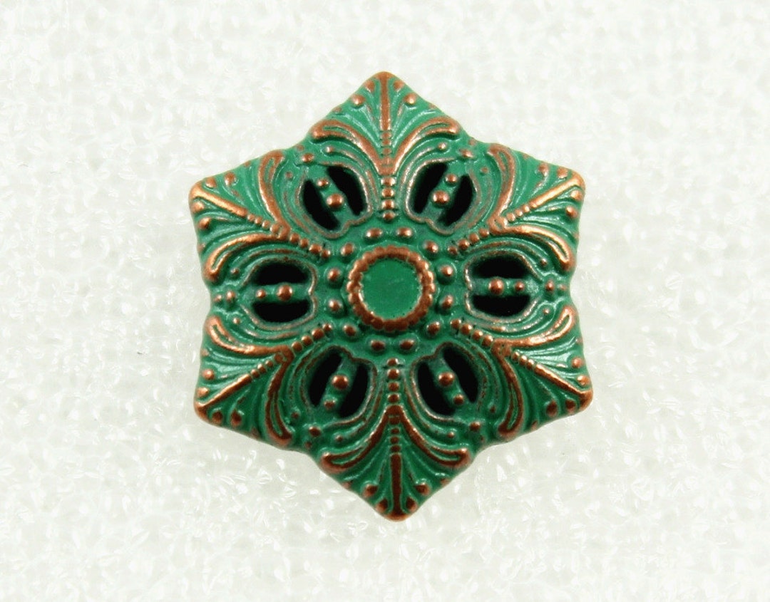 Wholesale Metal Buttons - Set 50 Pcs Elaborate Unique Retro Green SNOW ...