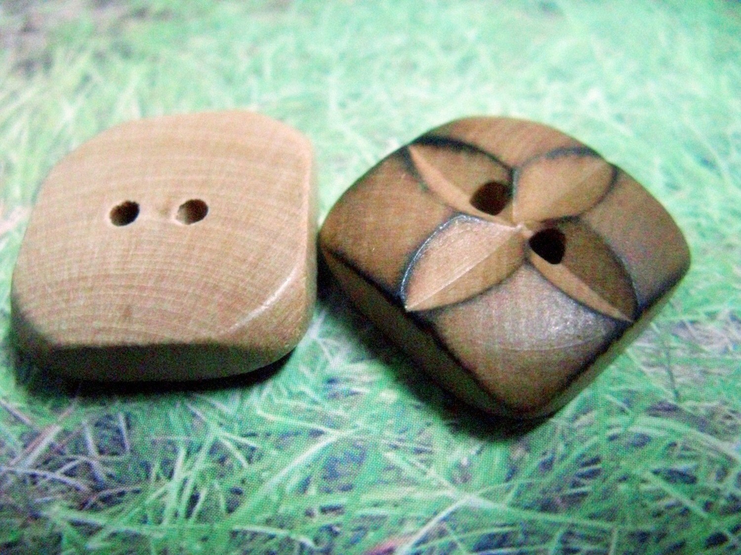 Wood Buttons 10 pieces of Original Wood Burned Edge Deep | Etsy