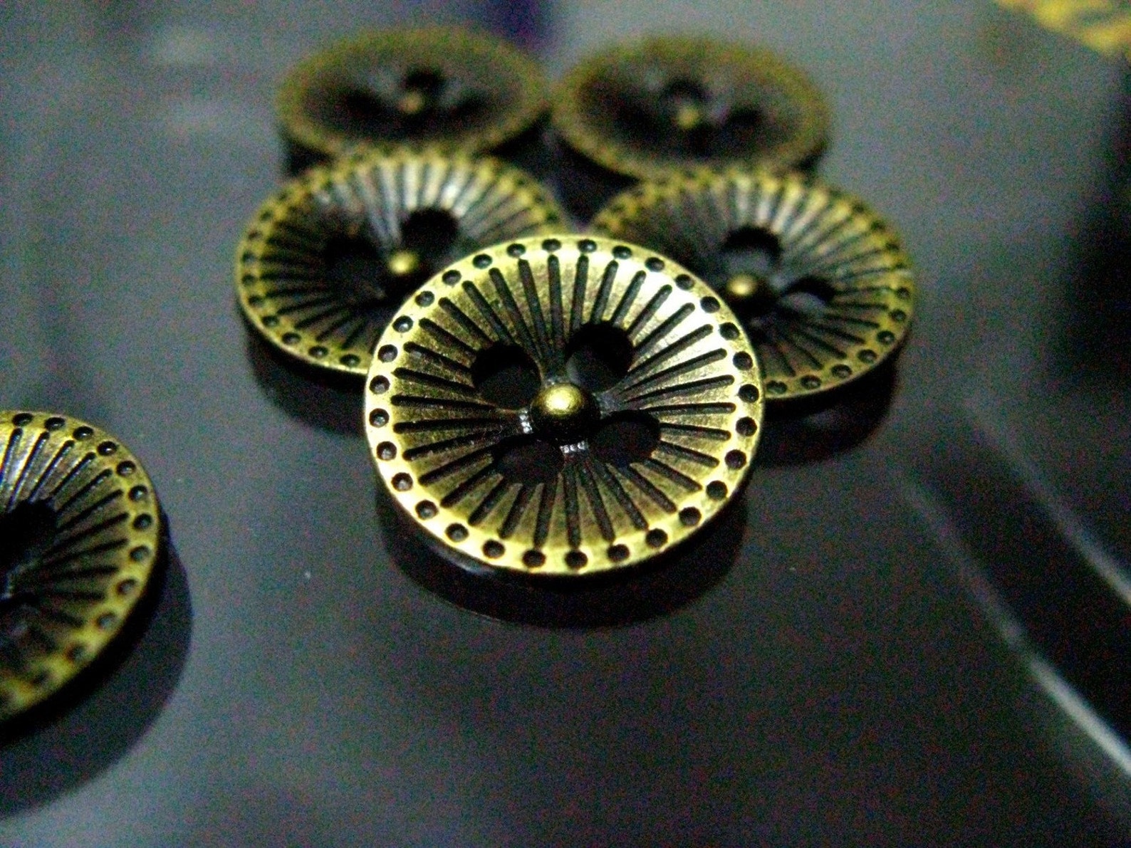 Metal Buttons Dandelion Metal Buttons Antique Brass Color - Etsy