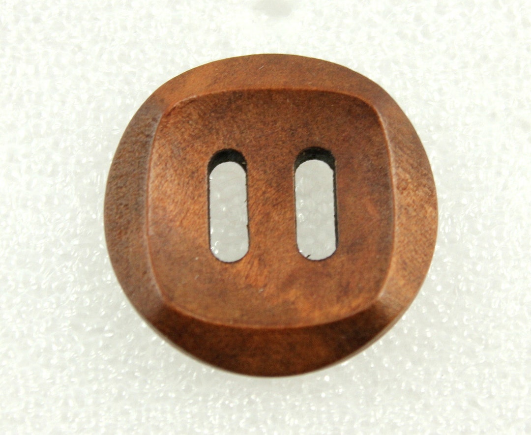 Wholesale - Wood Buttons - Classy Oval Holes Concave Center Light Brown ...