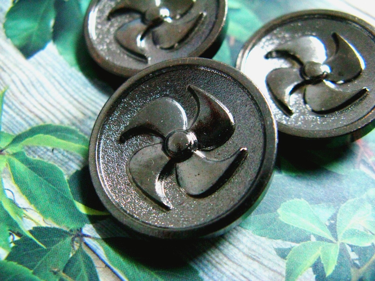 Metal Buttons Pinwheel Metal Buttons Shiny Gunmetal Color - Etsy