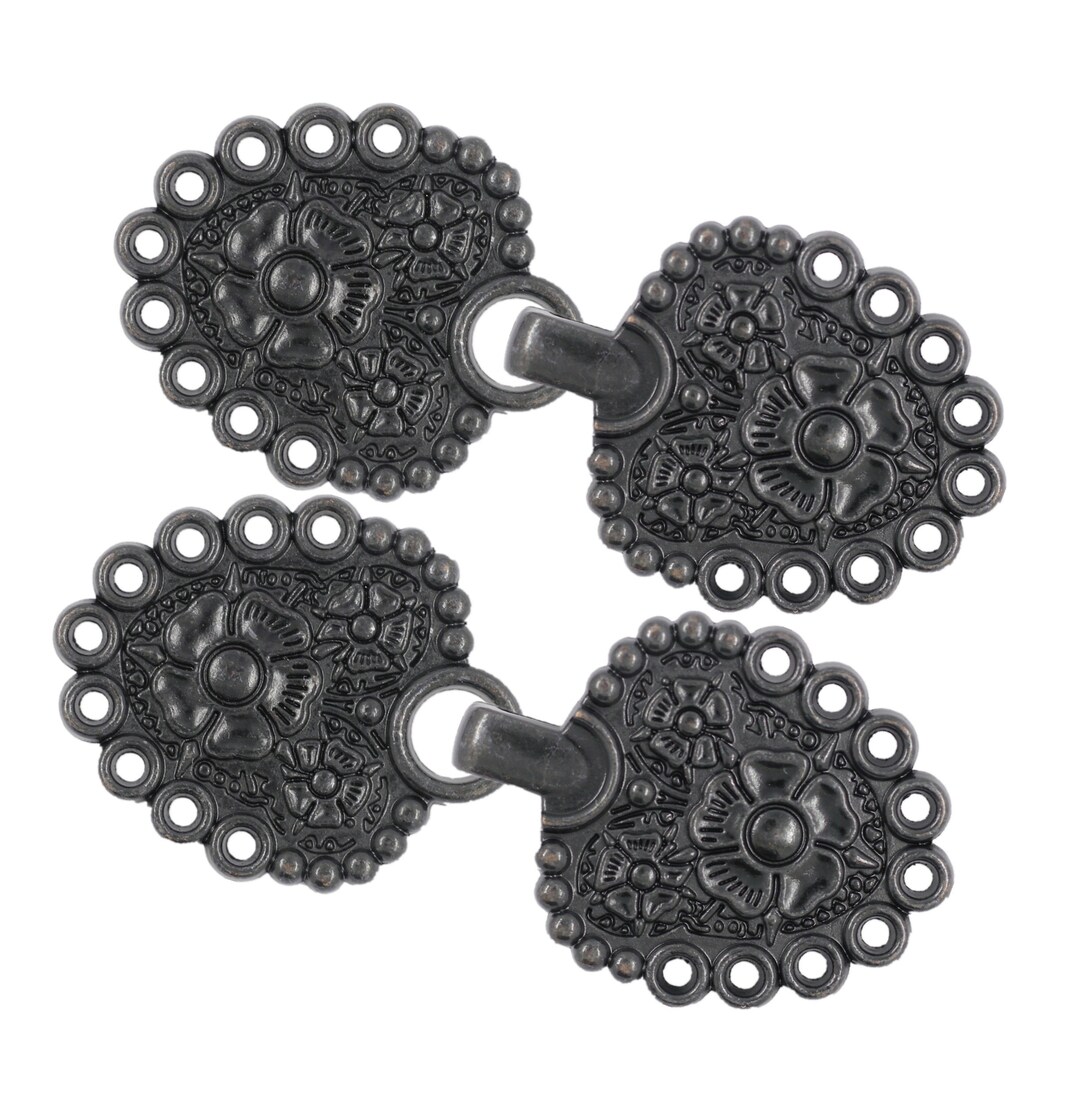 Cloak Clasp Fasteners - Romantic Bouquet Design Vintage Black Cloak ...