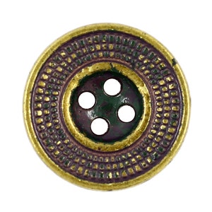 Metal Buttons - Round Lattice Metal Hole Buttons , Antique Gold Color ...