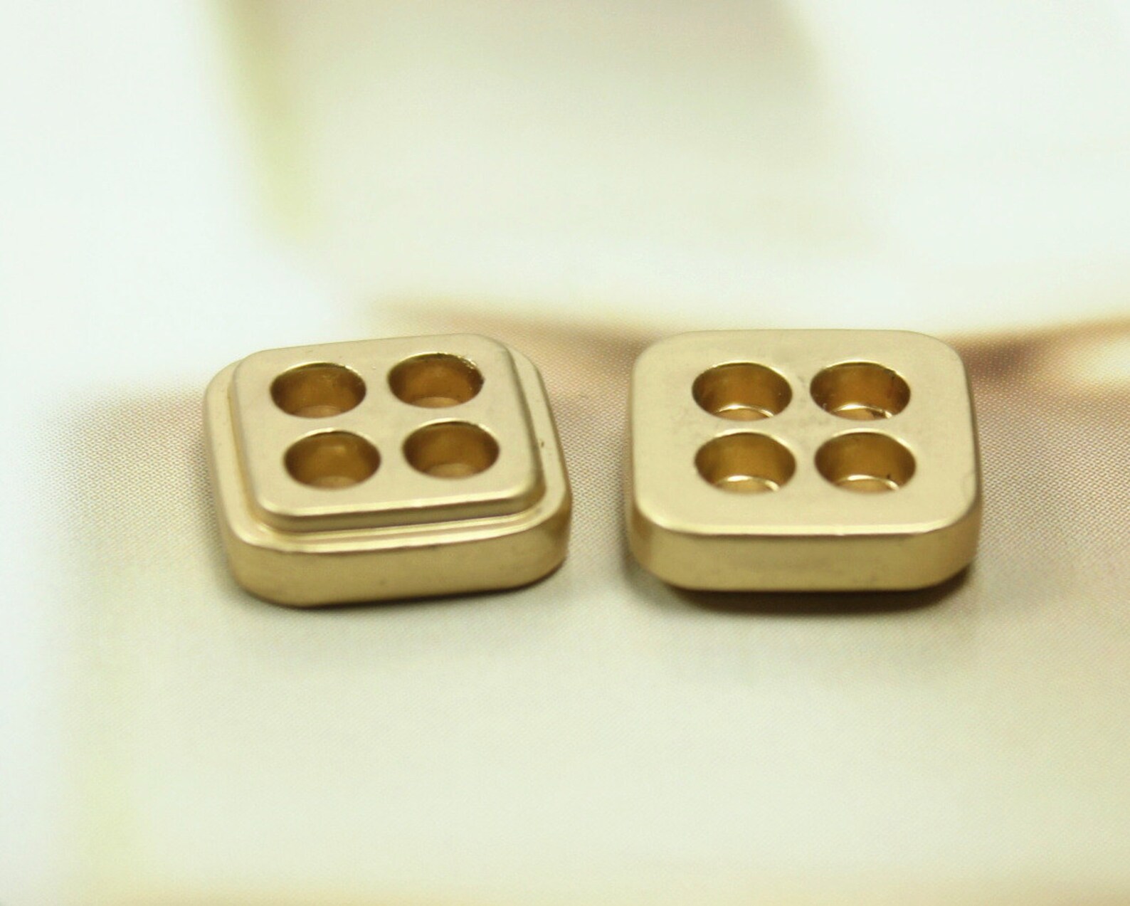 Metal Buttons Square Solid Metal Buttons Pearl Gold Color - Etsy