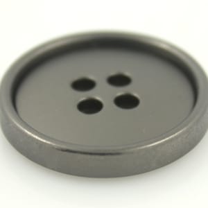 Metal Buttons - Thick Pearlized Gunmetal Buttons , 4 Holes , 1.10 Inch ...