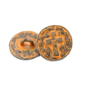 Patina Metal Buttons - Cross Heraldry Rust Patina Metal Shank Buttons ...