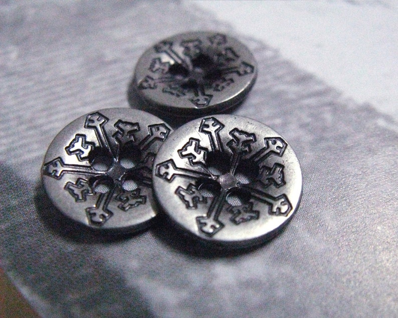 Metal Buttons Snowflakes Metal Buttons Gray Silver Color | Etsy