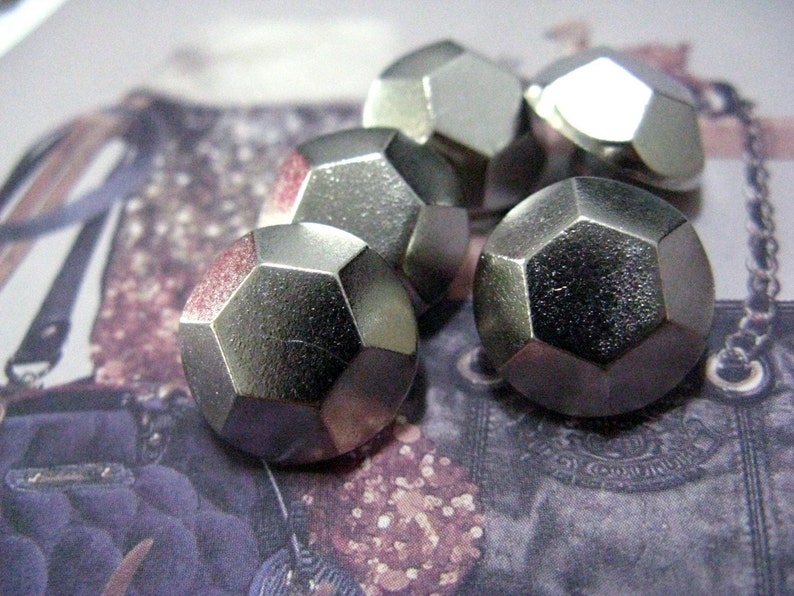 Metal Buttons Multi Facet Metal Buttons Silver Color - Etsy