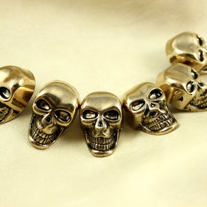 Metal Buttons - Skull Metal Buttons , Antiqued Gold Color , Shank , 1 ...