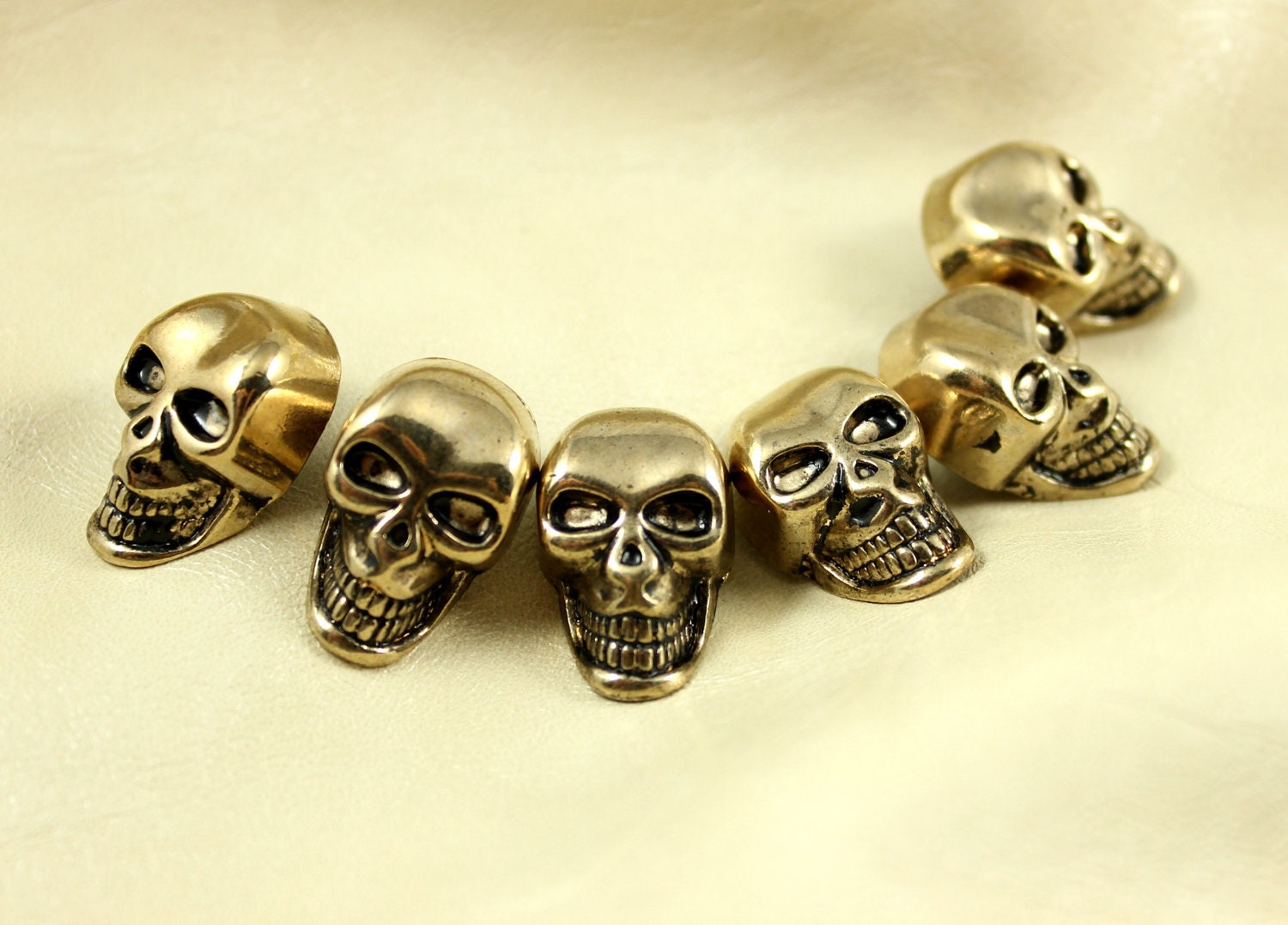 Metal Buttons Skull Metal Buttons Antiqued Gold Color - Etsy