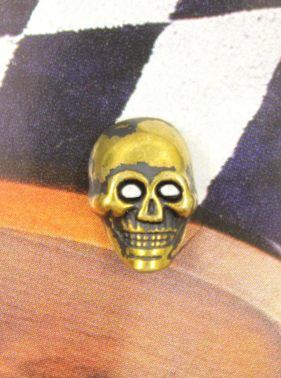 Metal Buttons - Skull Metal Buttons , Retro Gold Color , 2 Holes , 0.51 ...