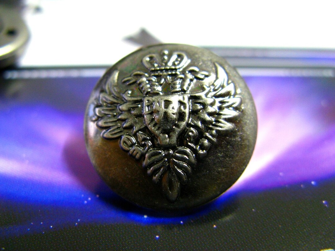 Metal Buttons - Feather Wing Metal Buttons , Gunmetal Color , Shank , 0 ...