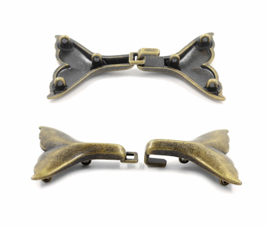 Whale Tail Antique Brass Cloak Clasp Metal Fasteners. One - Etsy