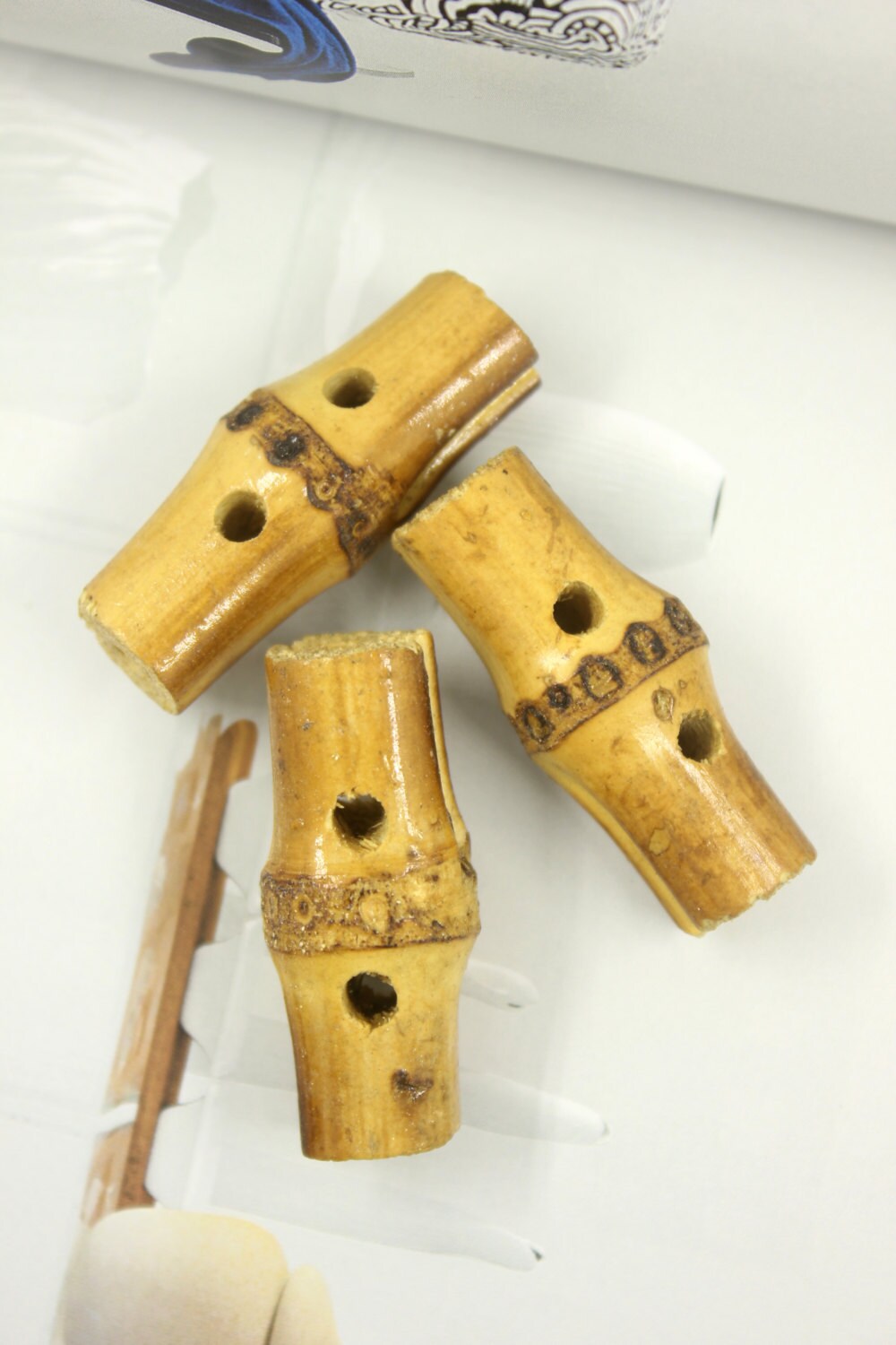 Bamboo Buttons Bamboo Joint Toggles 1.42 Inch 6 in a Set - Etsy