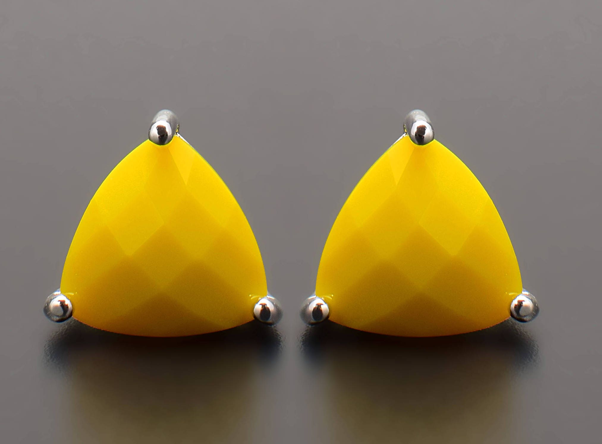 2 Triangle Mango Yellow Crystal Glass Pendant / Connector - Etsy UK