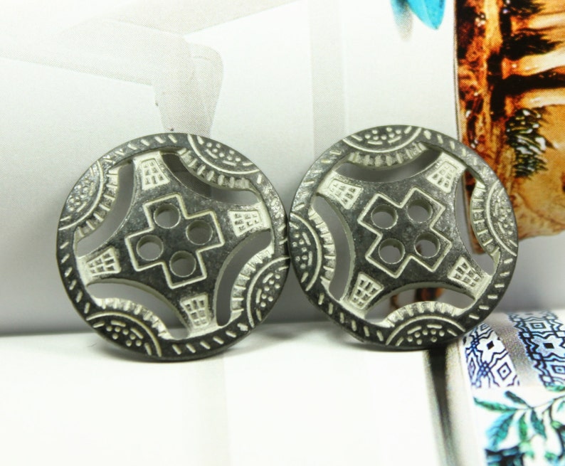 Metal Buttons Ancient Coins Metal Buttons Gunmetal Gray - Etsy