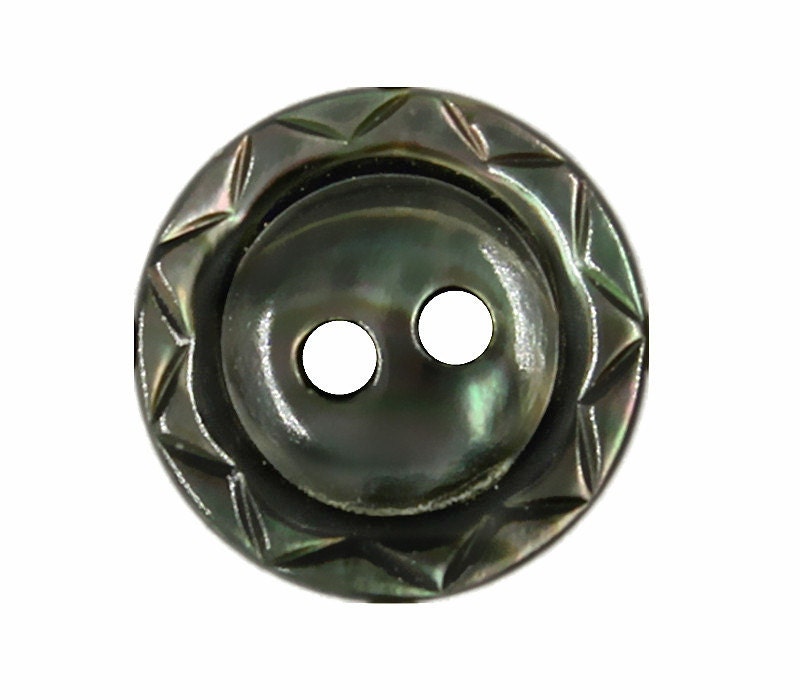 Shell Buttons Zig-zag Carving Black Mother of Pearl Buttons - Etsy