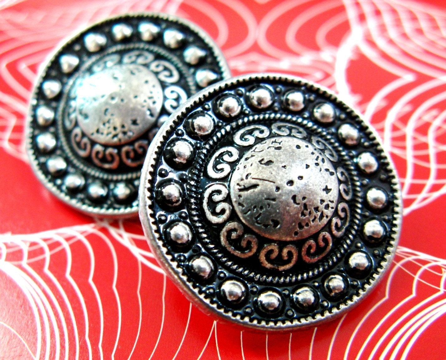 Metal Buttons Beads Domed Metal Buttons Retro Silver Color - Etsy