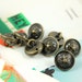 Metal Buttons - Vinca Metal Buttons , Antique Brass Color , Domed ...