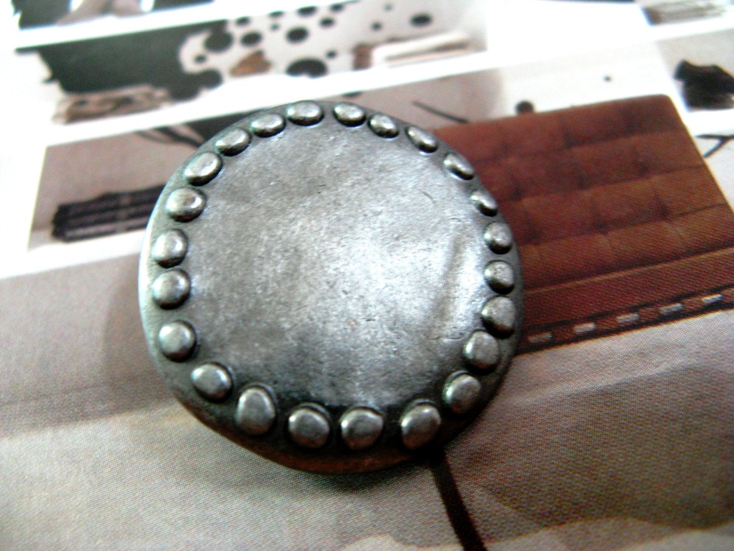 Metal Buttons Stone Circle Metal Buttons Gray Silver Color - Etsy