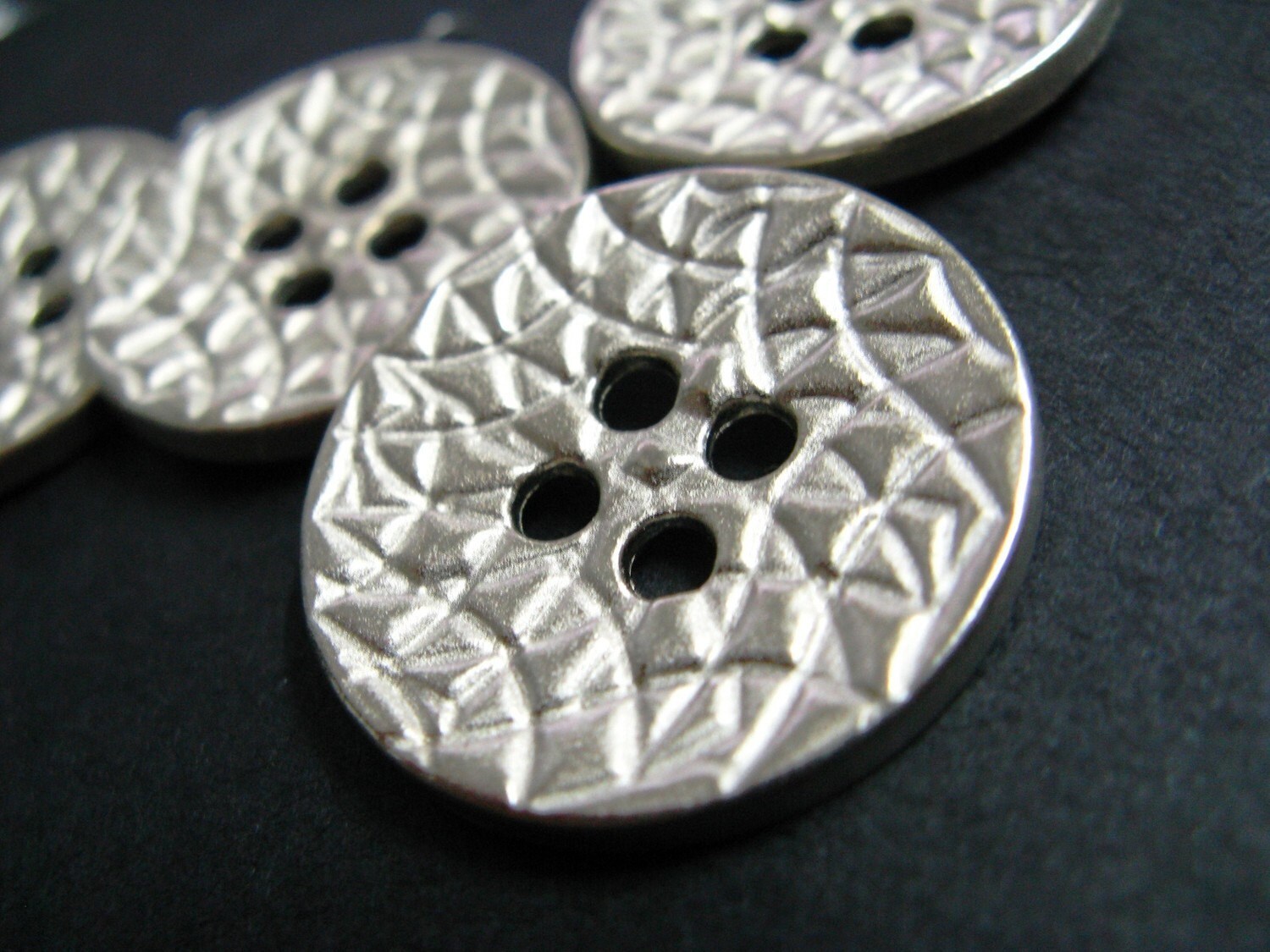Metal Buttons Leather Surface Metal Buttons Silver Color - Etsy